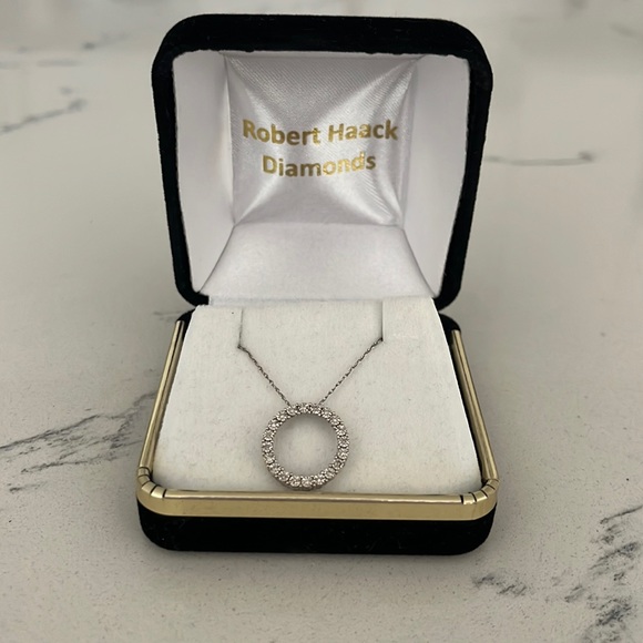 Jewelry | Robert Haack Diamond Circle Pendant Necklace Never Worn ...